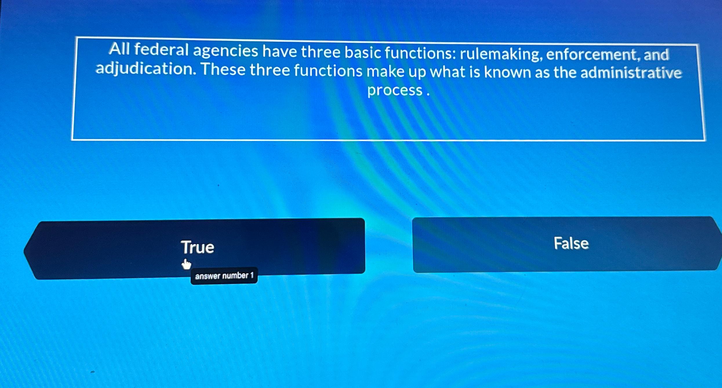 Solved All federal agencies have three basic functions: | Chegg.com