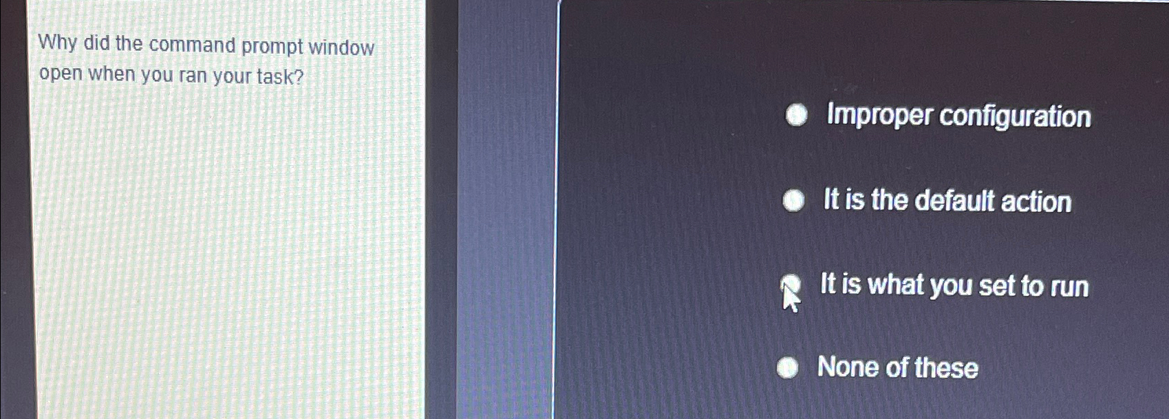 Solved Why did the command prompt window open when you ran | Chegg.com