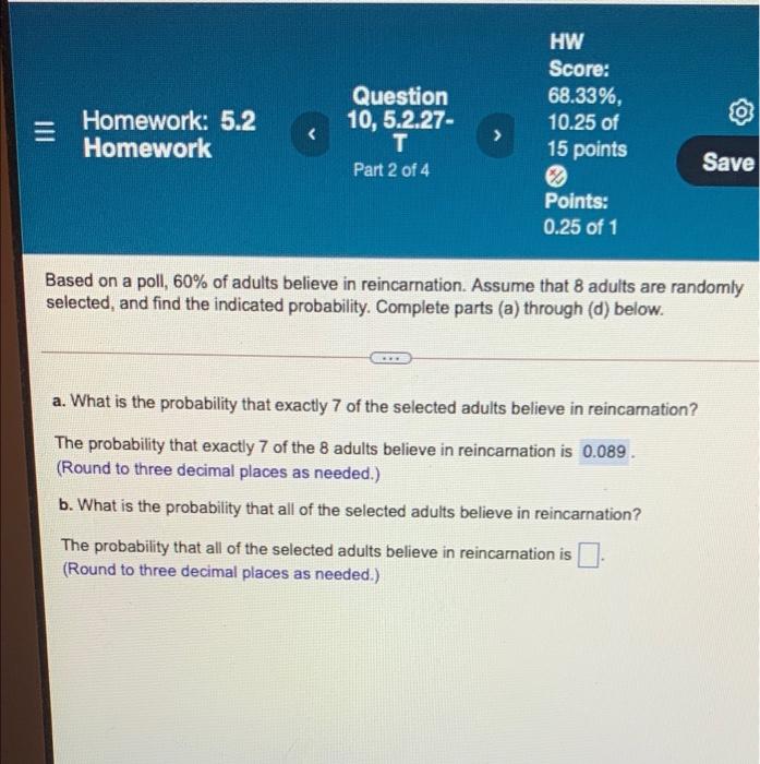 Solved HW Score 68 33 10 25 Of 15 Points Question 10 Chegg