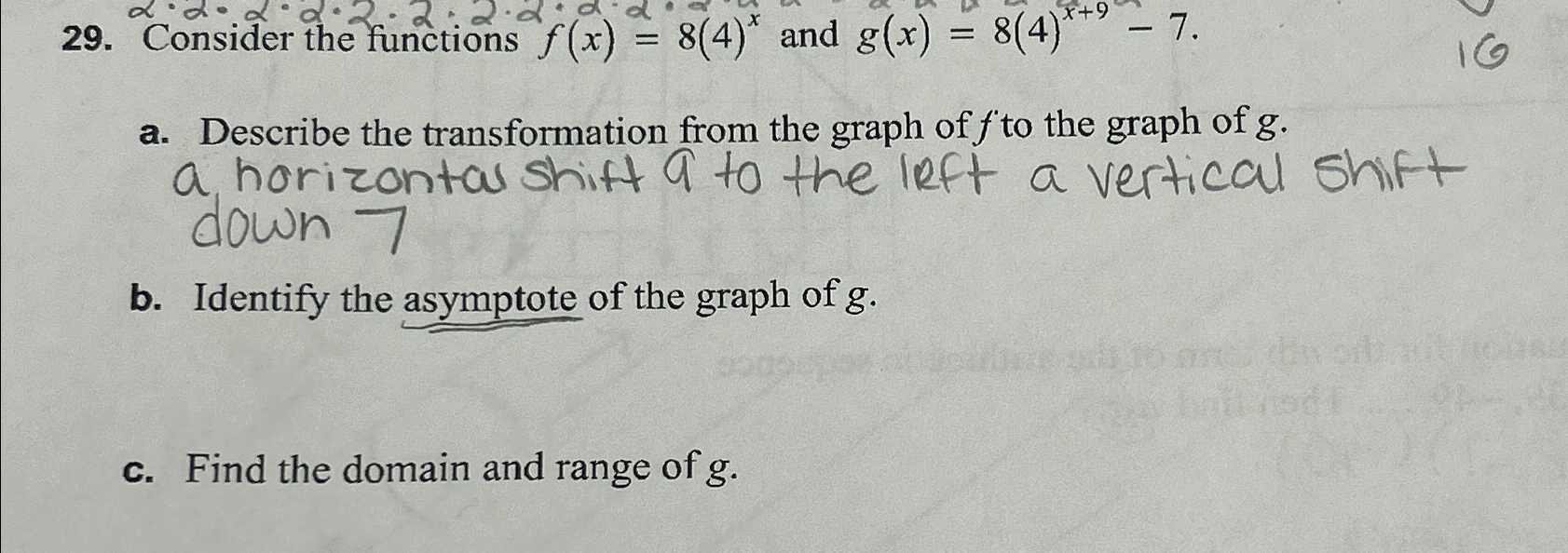 Solved Consider the functions f(x)=8(4)x ﻿and | Chegg.com