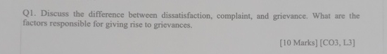 Solved Q1. ﻿Discuss the difference between dissatisfaction, | Chegg.com