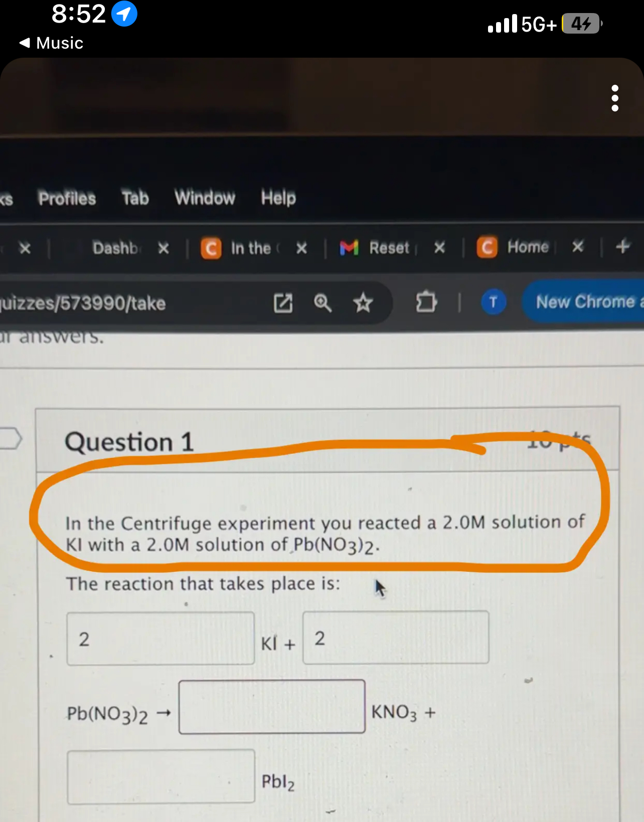 Solved Question 1In the Centrifuge experiment you reacted a | Chegg.com