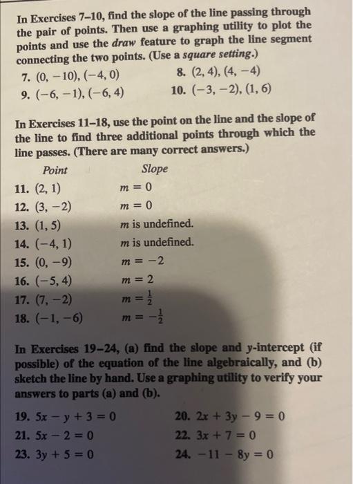 Solved In Exercises 7-10, find the slope of the line passing | Chegg.com