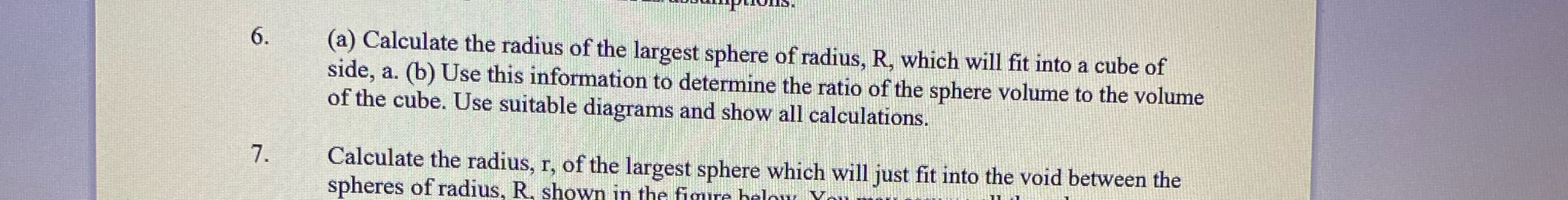 Solved (a) ﻿Calculate the radius of the largest sphere of | Chegg.com