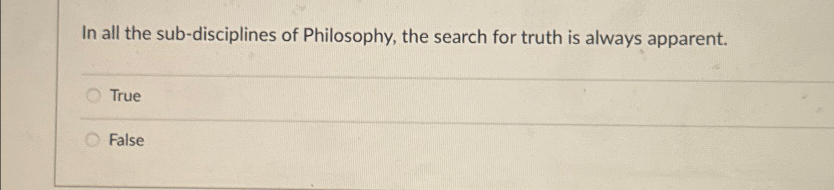 Solved In all the sub-disciplines of Philosophy, the search | Chegg.com