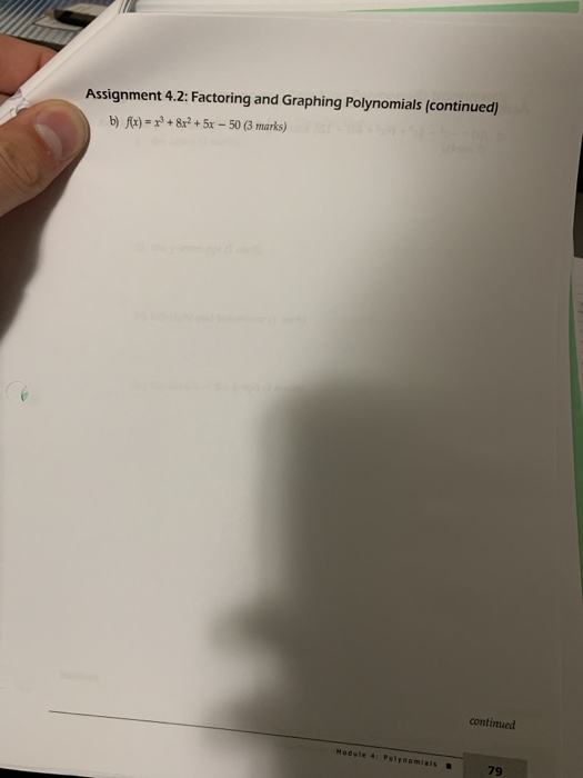 Solved Assignment 4.2: Factoring and Graphing Polynomials | Chegg.com