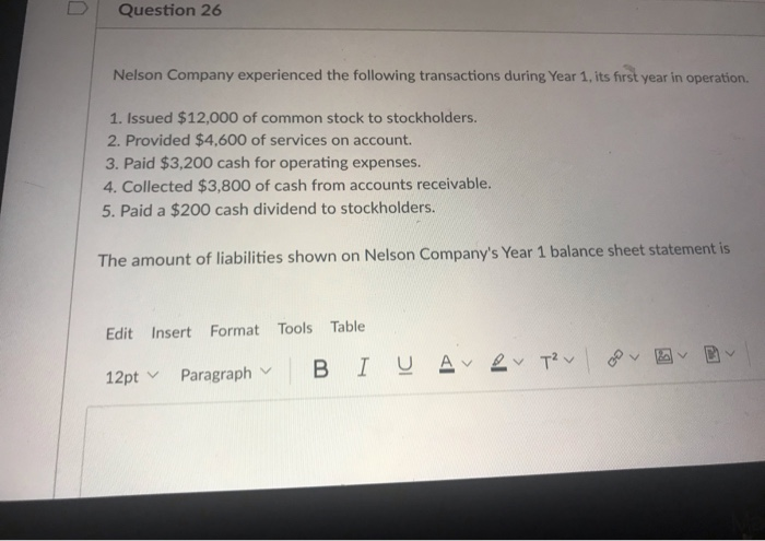 Solved Question 25 Nelson Company experienced the following | Chegg.com