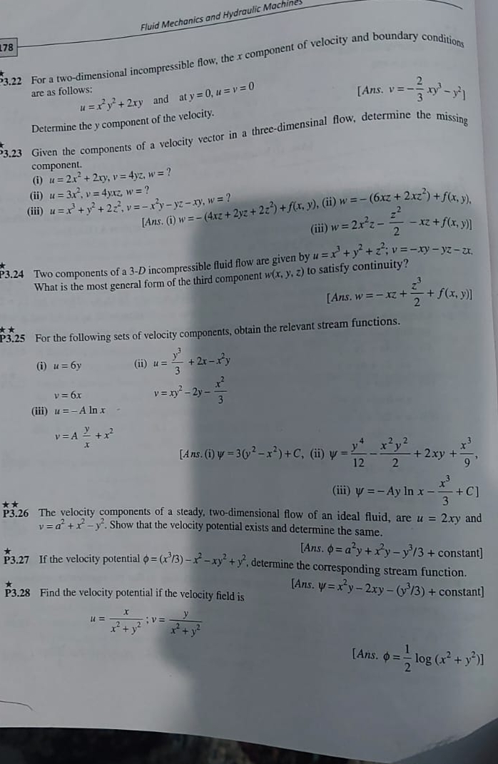 Solved Fluid Mechanics and Hydraulic Machines3.22 ﻿For a | Chegg.com