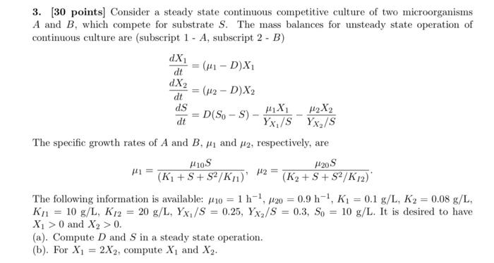 Solved 3. [30 points] Consider a steady state continuous | Chegg.com