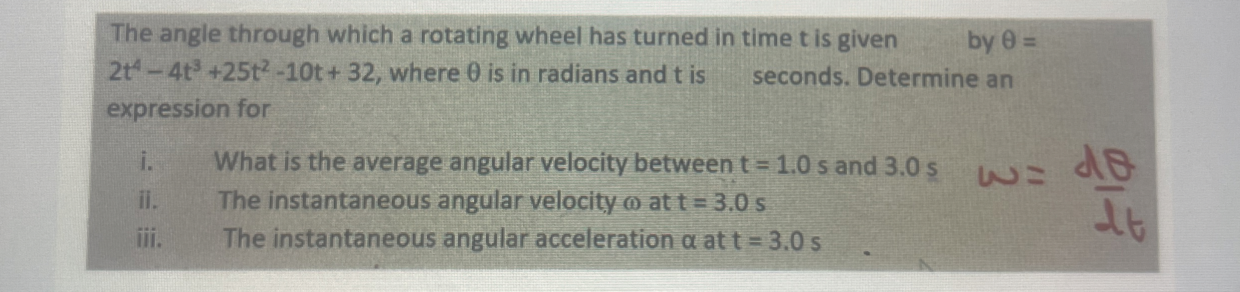 Solved The angle through which a rotating wheel has turned | Chegg.com