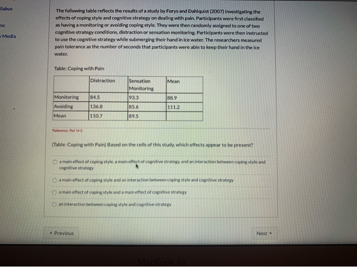 abus The following table reflects the results of a | Chegg.com