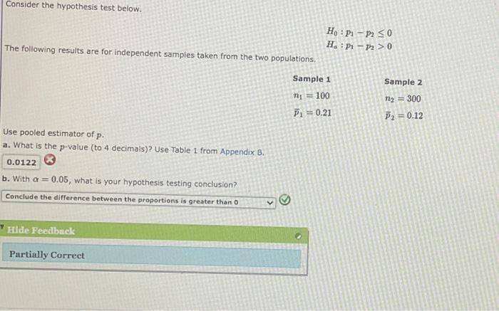 Solved Consider the hypothesis test below. The following | Chegg.com