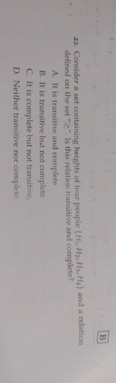 Solved Consider a set containing heights of four people | Chegg.com
