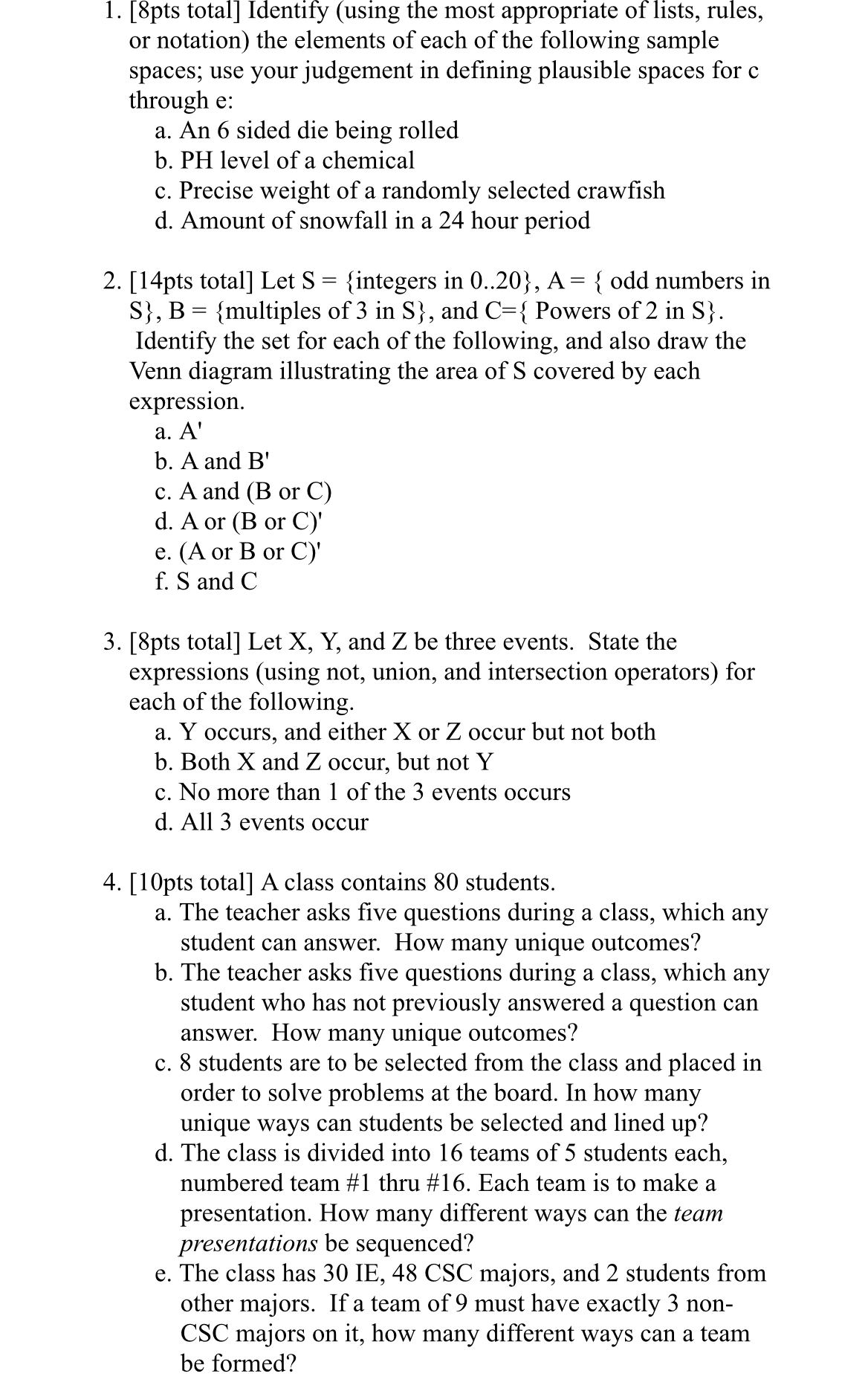 Solved [8pts total] ﻿Identify (using the most appropriate of | Chegg.com