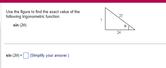 Solved Use the figure to find the exact value of | Chegg.com