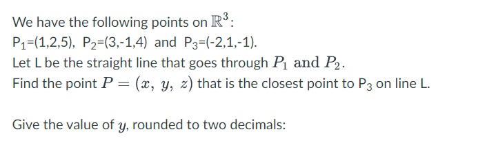 Solved We have the following points on R3 | Chegg.com