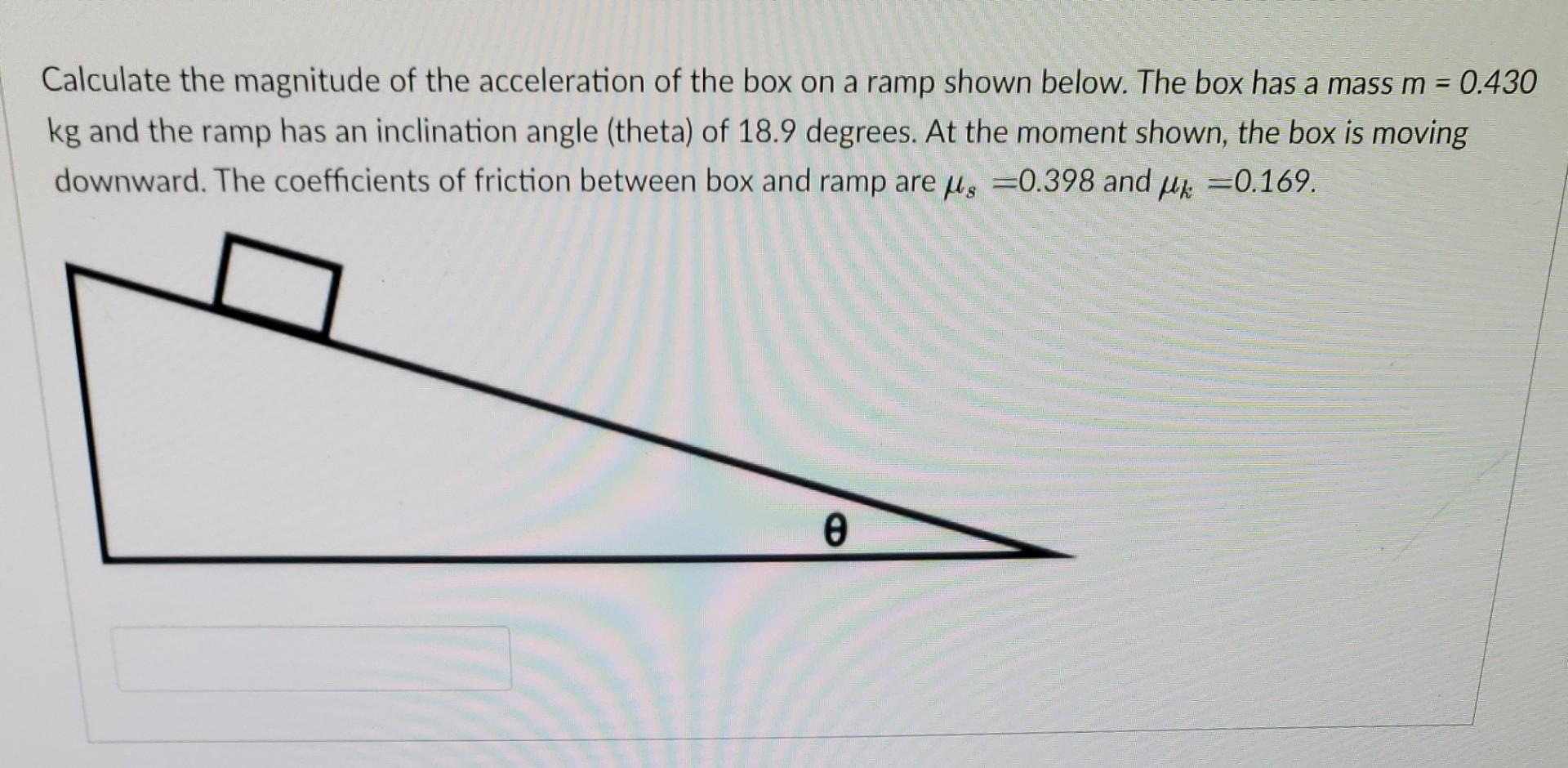Solved Calculate the magnitude of the acceleration of the | Chegg.com
