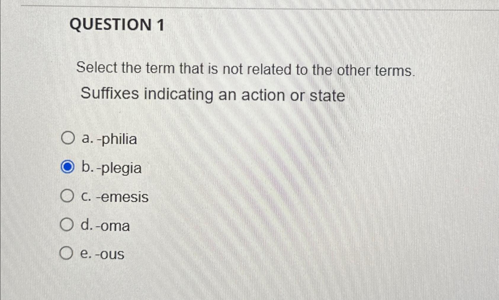 Solved QUESTION 1Select the term that is not related to the | Chegg.com