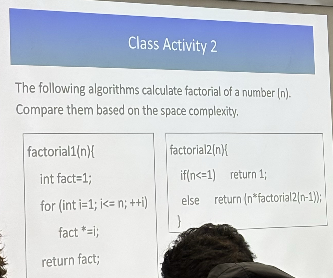 Solved Class Activity 2The following algorithms calculate | Chegg.com