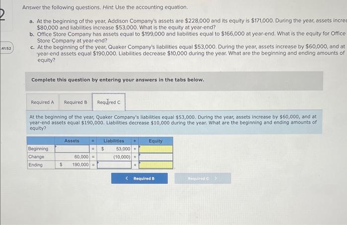 Solved a. At the beginning of the year, Addison Company's | Chegg.com