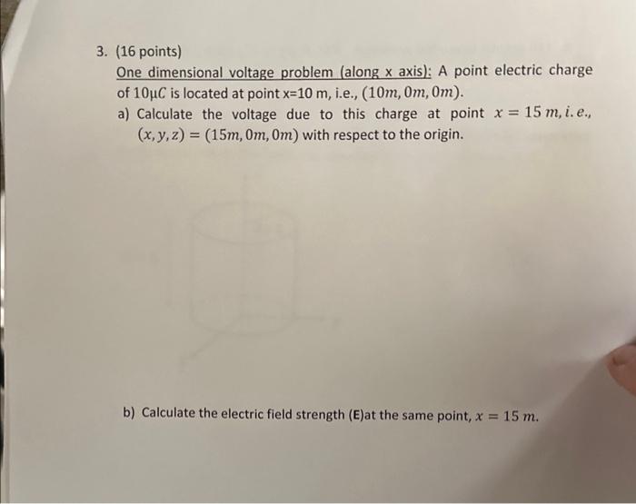 Solved 3. (16 points) One dimensional voltage problem (along | Chegg.com