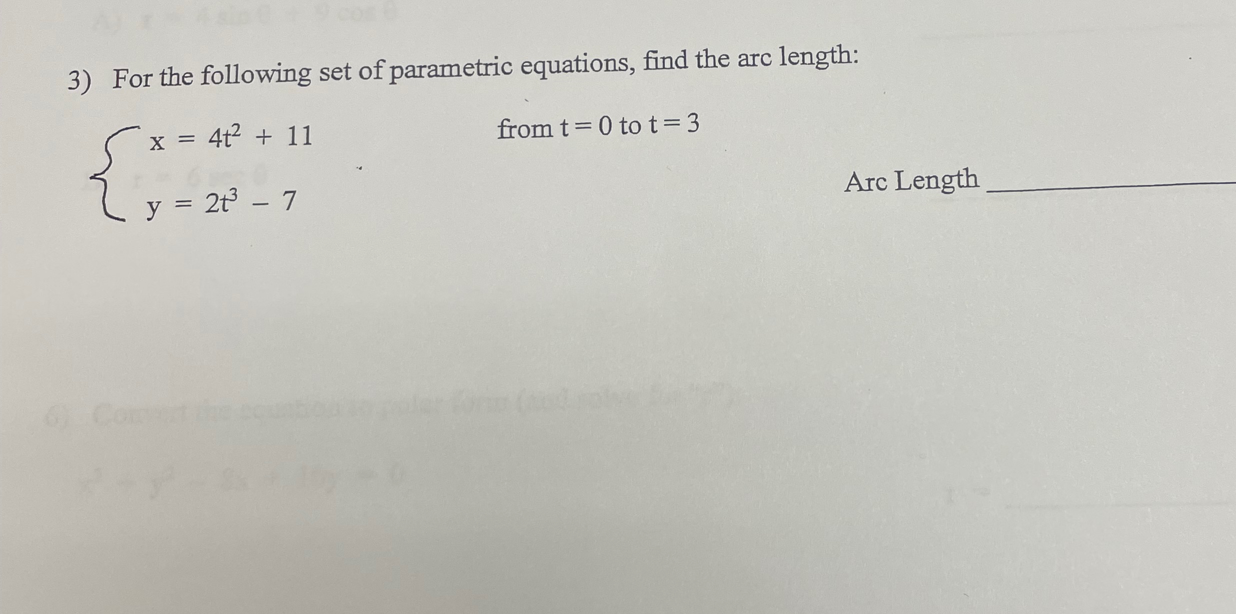 Solved For the following set of parametric equations, find | Chegg.com