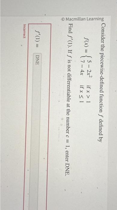 Solved Consider the piecewise-defined function f defined by | Chegg.com