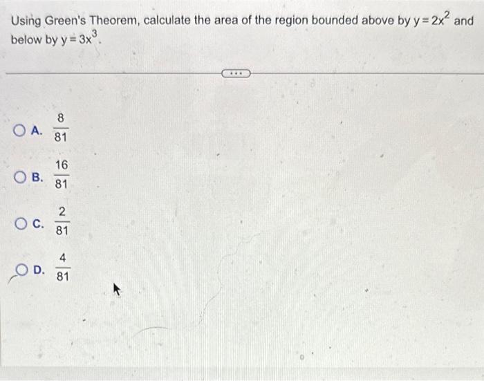 Solved Using Green's Theorem, calculate the area of the | Chegg.com