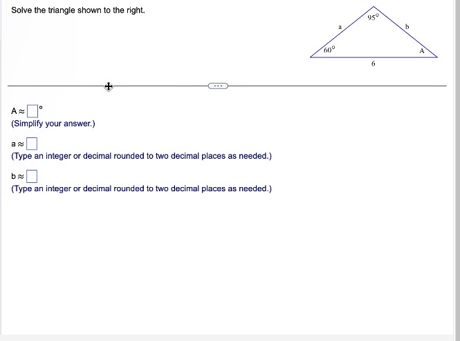 Solved Solve the triangle shown to the right.A~~(Simplify | Chegg.com