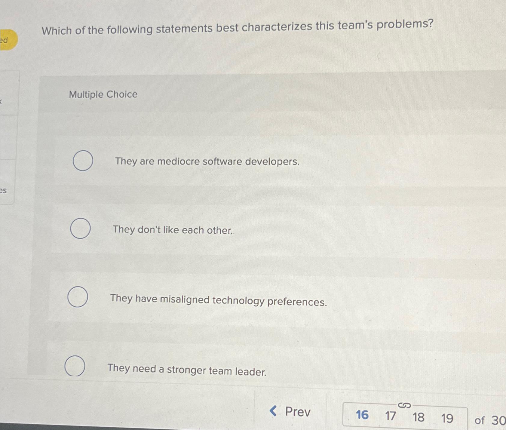 Solved Which of the following statements best characterizes | Chegg.com