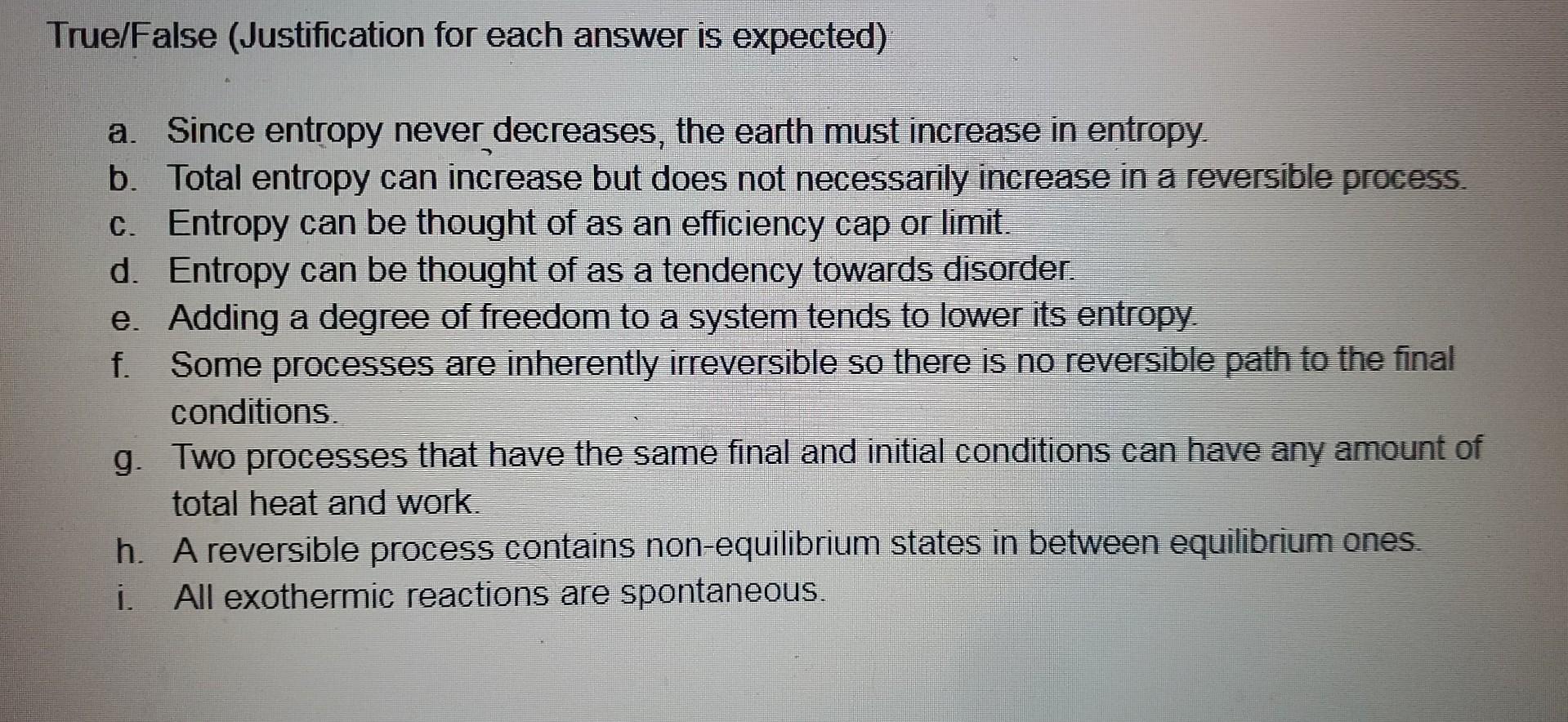 Solved True/False (Justification for each answer is | Chegg.com