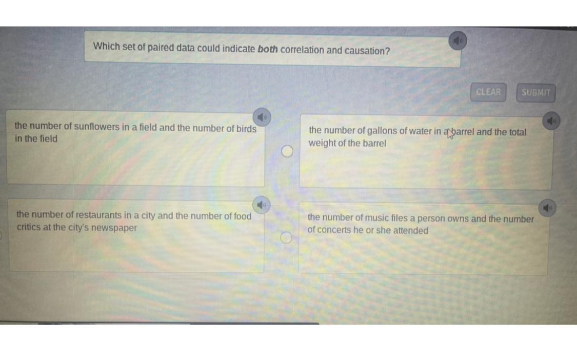 Solved Which set of paired data could indicate both | Chegg.com