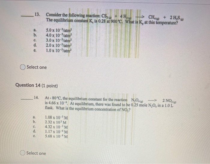 Solved 13. Consider the following reaction: CS70 CH. + 2H, | Chegg.com