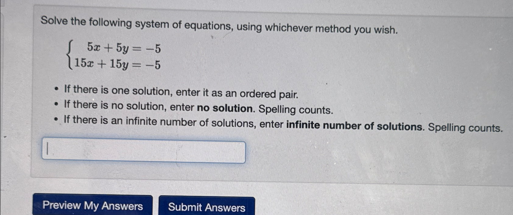 Solved Solve the following system of equations, using | Chegg.com