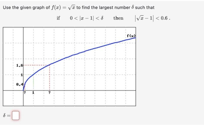 Solved Use the given graph of f(x)=x to find the largest | Chegg.com