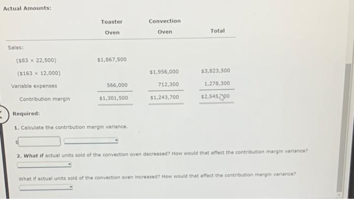 Solved Contribution Margin Variance Ioannis Inc., produces | Chegg.com
