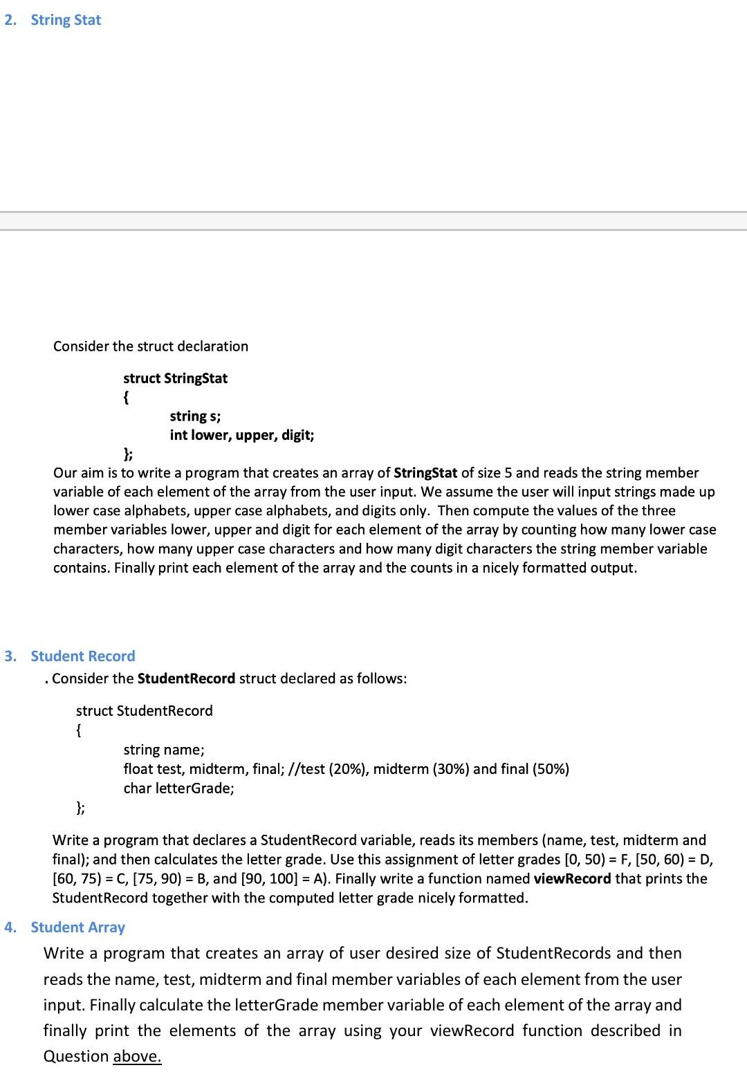 Solved 2 String Stat Consider The Struct Declaration Struct 4057