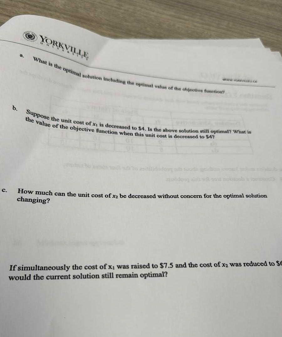 Solved a. ﻿What is the optional solution including the | Chegg.com