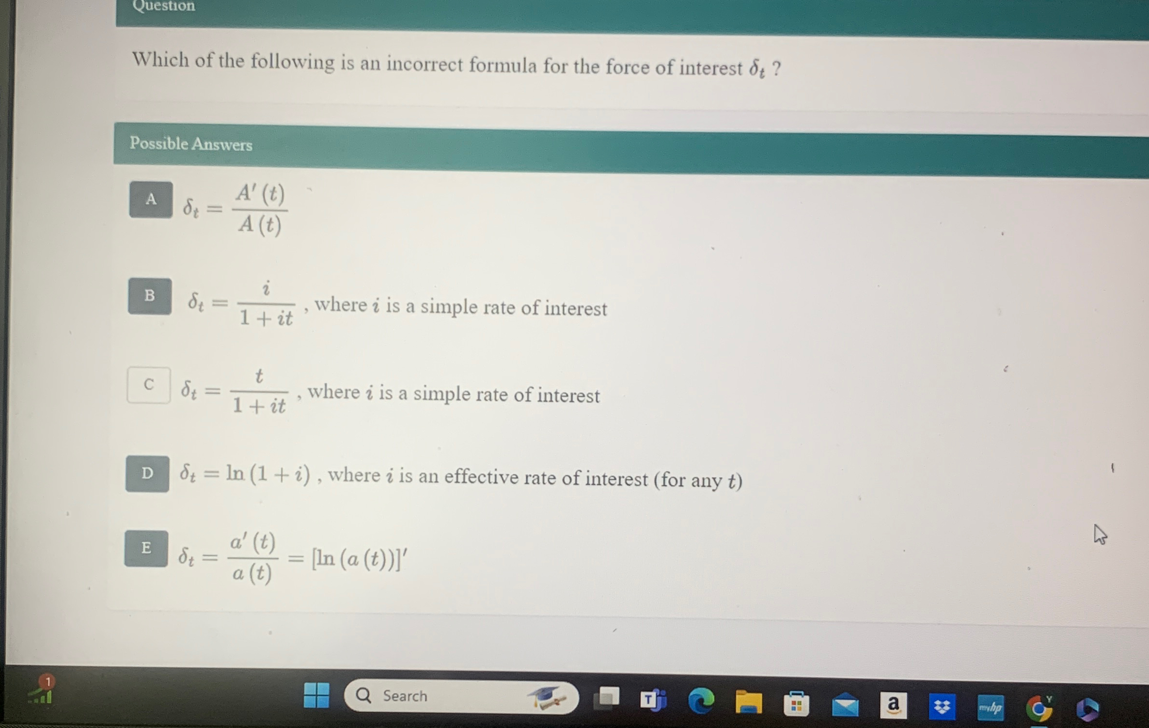 Solved QuestionWhich of the following is an incorrect | Chegg.com