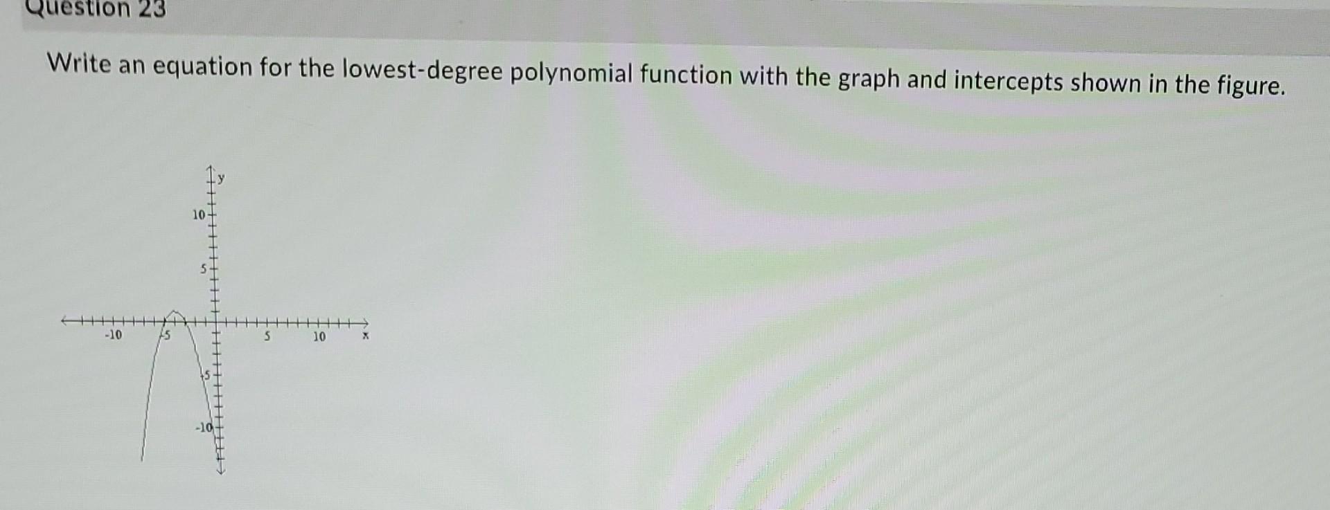 Solved Write an equation for the lowest-degree polynomial | Chegg.com