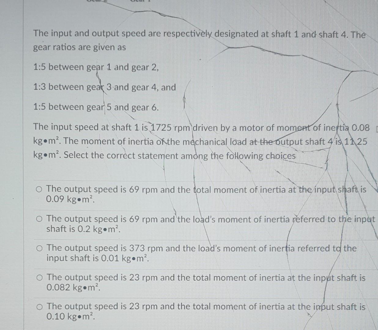 Solved The input and output speed are respectively | Chegg.com