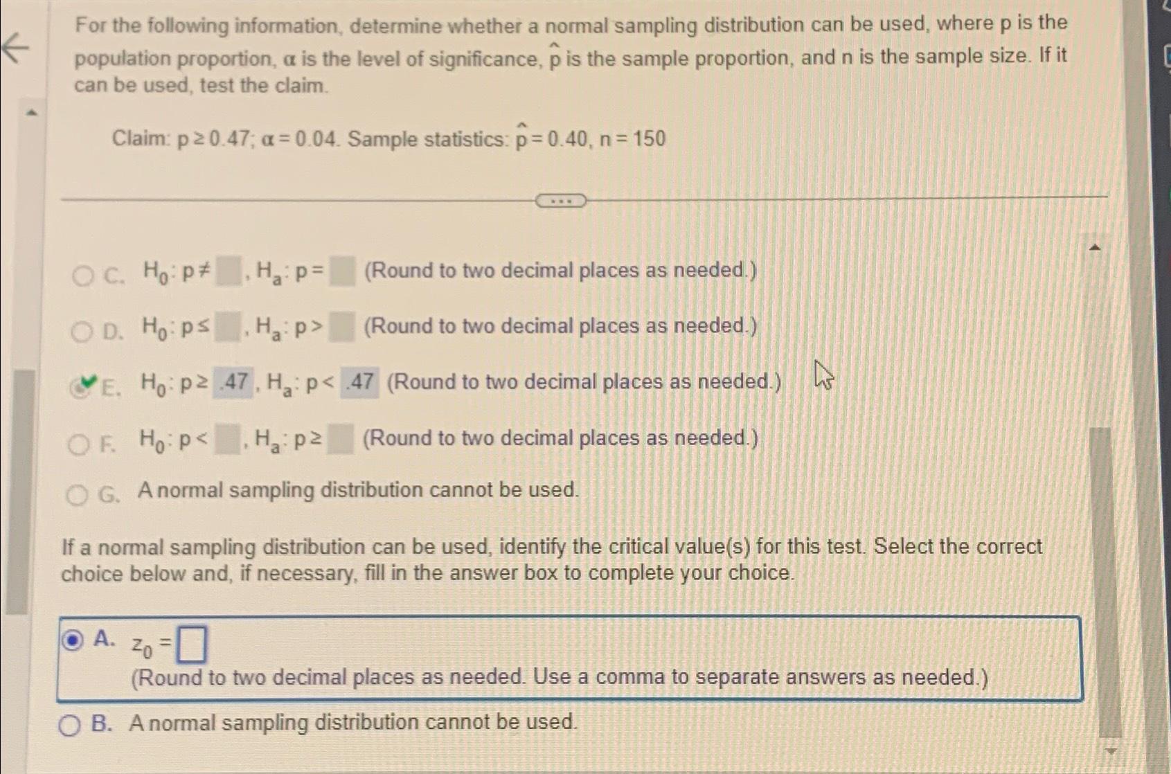 Solved For the following information, determine whether a | Chegg.com