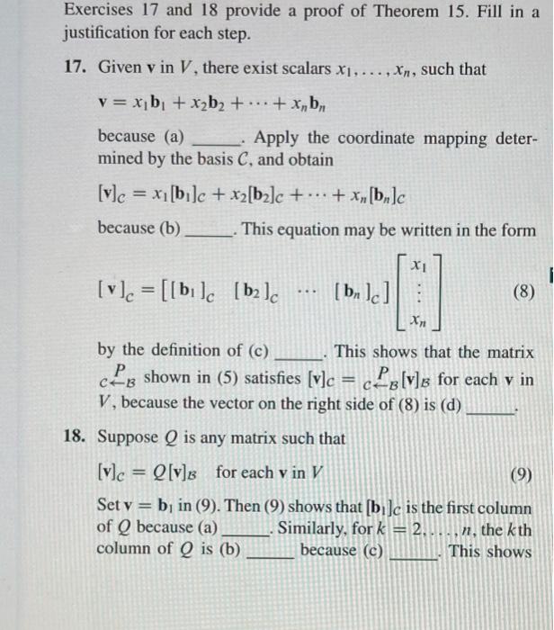 Solved Exercises 17 and 18 provide a proof of Theorem 15. | Chegg.com