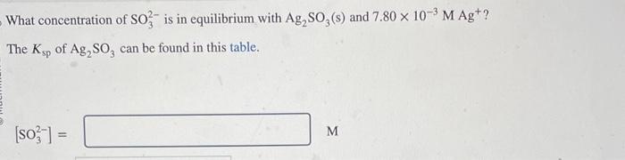 Solved What concentration of SO32− is in equilibrium with | Chegg.com