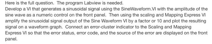 Solved This question is in Labview. Please don't copy and | Chegg.com