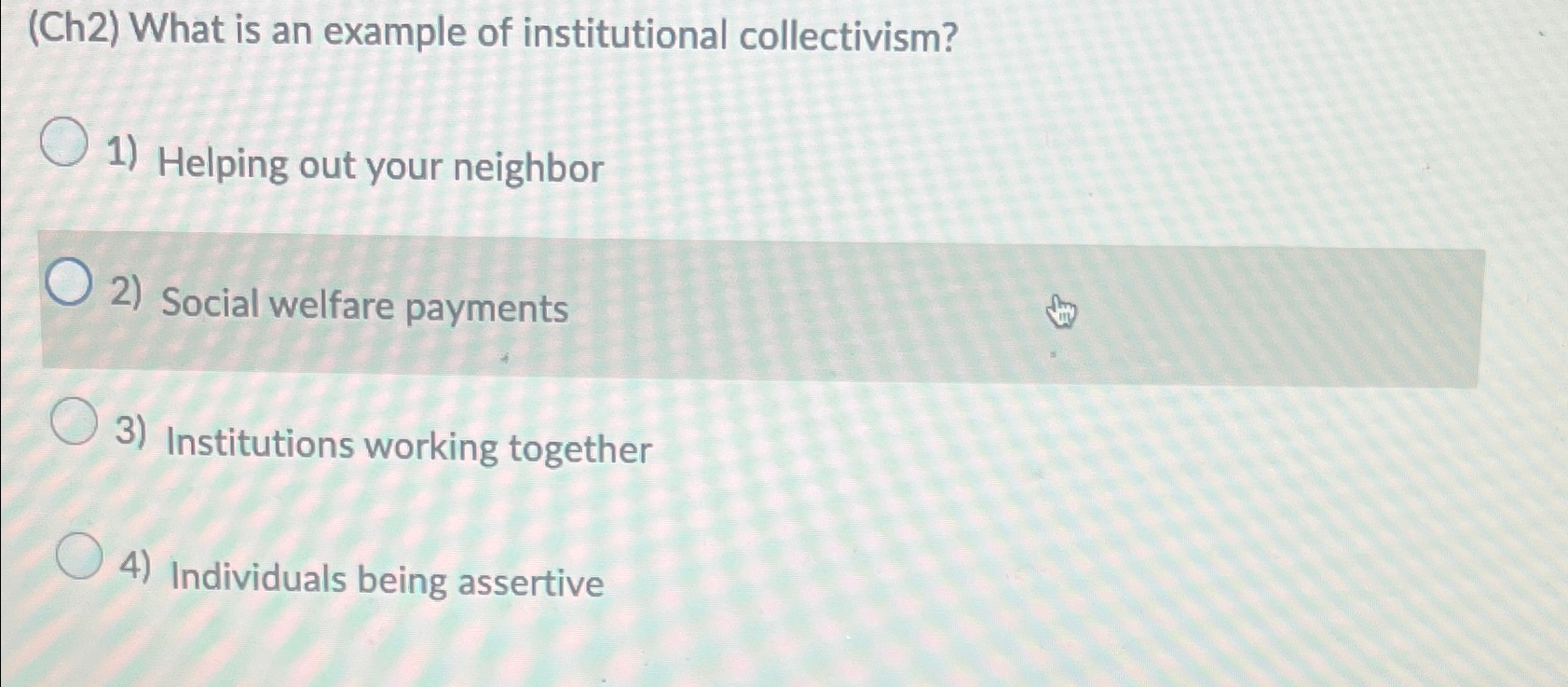 Solved (Ch2) ﻿What is an example of institutional | Chegg.com