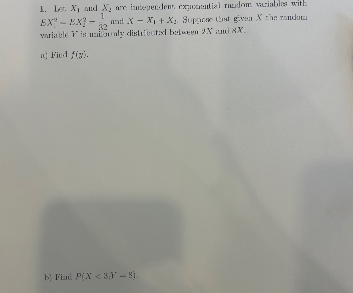 Solved Let x1 ﻿and x2 ﻿are independent exponential random | Chegg.com