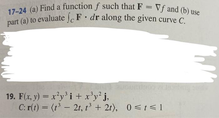 Solved 17-24 (a) Find a function f such that F=∇f and (b) | Chegg.com