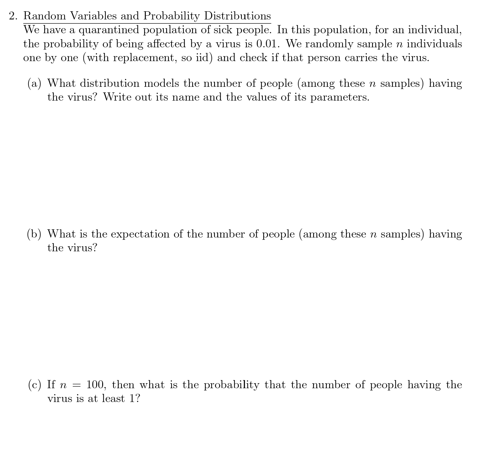 Solved Random Variables and Probability DistributionsWe have | Chegg.com