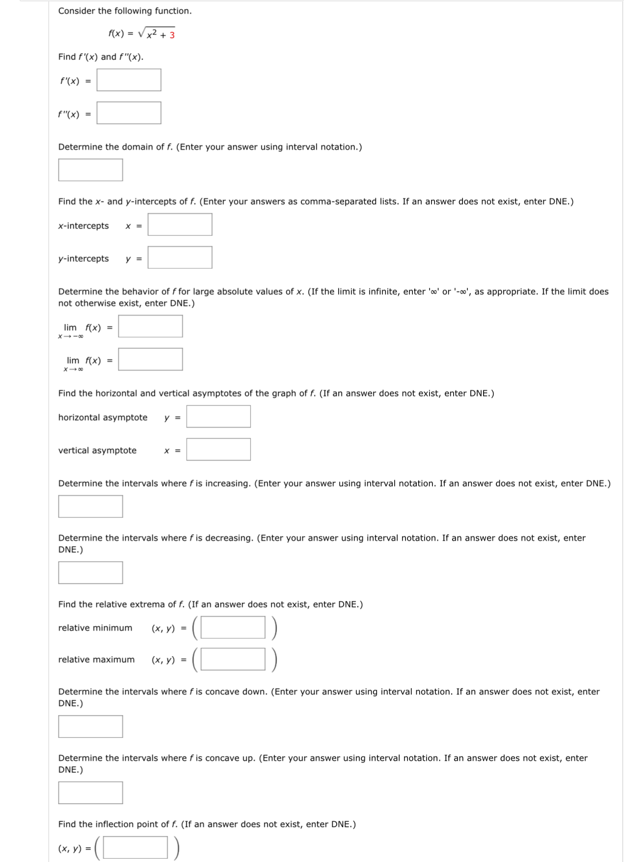 Solved Consider the following function.f(x)=x2+32Find f'(x) | Chegg.com